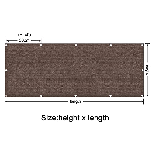 WUZMING Balcony Privacy Screen, Outdoor Yard Wall Fence Privacy Protection Net Weatherproof UV Protection, with Rope and Cable Ties (Color : Brown, Size : 70x460cm)