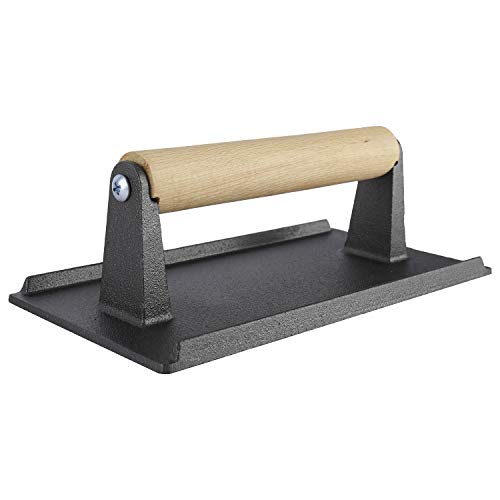 Yaegoo 2 Pack Cast Iron Steak Weight Press with Wooden Handle 8 x 4-Inch for Bacon, Paninis, Sandwiches and Vegetables