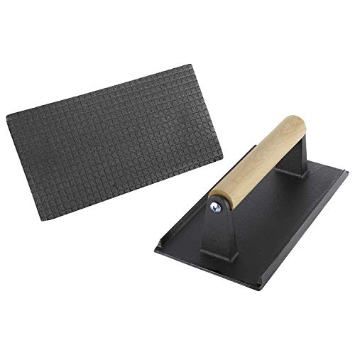 Yaegoo 2 Pack Cast Iron Steak Weight Press with Wooden Handle 8 x 4-Inch for Bacon, Paninis, Sandwiches and Vegetables