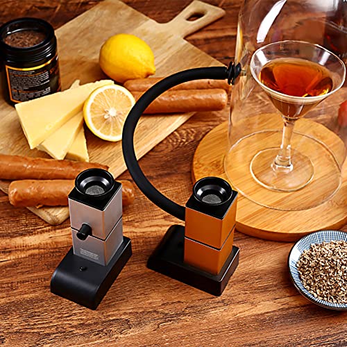 CREATIVECHEF Handheld Smoker smoking gun Cocktail Smoker Mini Smoker to Enhance Taste for Meat Sous Vide BBQ Cocktail Drinks&Cheese(SG18-Golden)