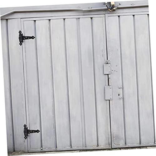 CRILSTYLEO Door Hinge gate Hinges Galvanized Fence Post Chain Link Fence gate Chain Link gate Closer Decorative T Strap Hinge Shed Hinge Steel to Wood Fence Bracket with Canopy Hardware Iron