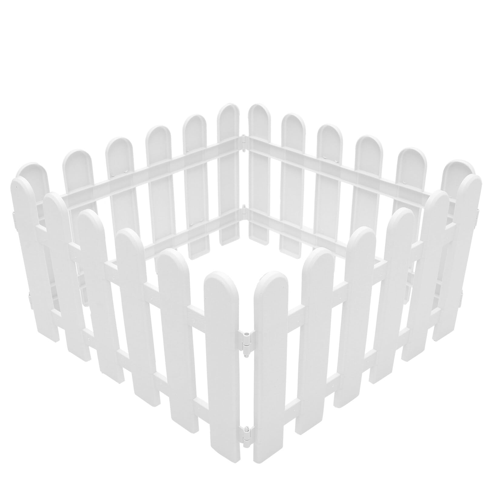 GANAZONO Outdoor Decoration White Picket Fence Garden Border Garden Landscape Edging Borders Fencing Lawn Plant Border Lawn Edge for DIY Outdoor Patio Balcony 4pcs Outdoor Garden Border