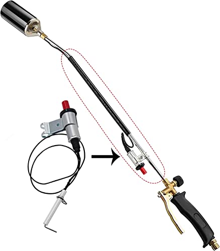 MENSI Propane Self Ignition High BTU Weed Torch Accessories Replacement Parts Piezo Push Button Igniter with Fixing Clamps And Spark Ceramic
