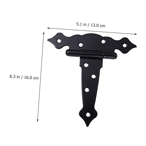 CRILSTYLEO Door Hinge gate Hinges Galvanized Fence Post Chain Link Fence gate Chain Link gate Closer Decorative T Strap Hinge Shed Hinge Steel to Wood Fence Bracket with Canopy Hardware Iron