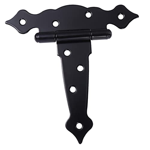 CRILSTYLEO Door Hinge gate Hinges Galvanized Fence Post Chain Link Fence gate Chain Link gate Closer Decorative T Strap Hinge Shed Hinge Steel to Wood Fence Bracket with Canopy Hardware Iron