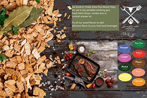 Jax Smok'in Tinder Fine BBQ Smoker Wood Chips - Sampler Pack for Electric Smokers, Indoor Stove Top Smoker, 6 Packs of Scented Chips, BBQ Accessories (Apple, Post Oak, Pecan, Hickory, Cherry, Maple)