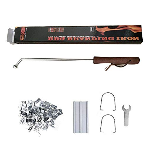 Anbt BBQ Branding Iron with Changeable Letters Perfect for Branding Steaks, Burgers, Chicken, Meat with Your Name Barbecue Steak Names Tool