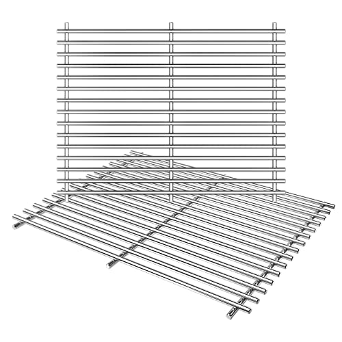 Hisencn Cooking Grates for Grill Master 720-0697, Nexgrill 720-0697E, Huntington Rebel Grill, Sunbeam 720-0697, Uniflame GBC091W, 17 3/16 inch Stainless Steel Solid Rod Cooking Grids, 2 PCS