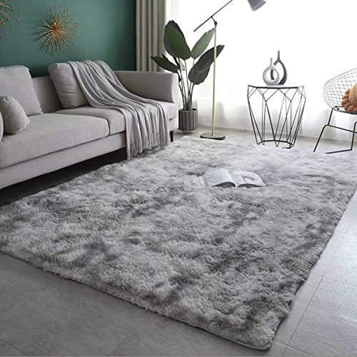 evizen 8x10 Area Rug for Living Room Bedroom, Super Soft Shaggy Rugs Fluffy Washable Durable Living Room Rugs, Plush Rug for Room Decor, Light Grey