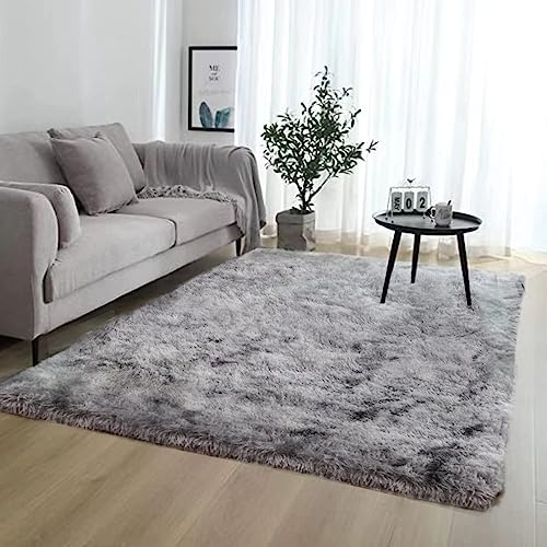 evizen 8x10 Area Rug for Living Room Bedroom, Super Soft Shaggy Rugs Fluffy Washable Durable Living Room Rugs, Plush Rug for Room Decor, Light Grey