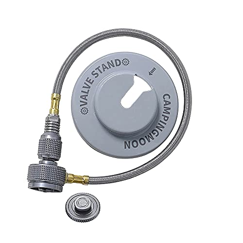 Campingmoon 13 Ft Stainless Braided Propane Adapter Hose, Input: EN417 Lindal Valve Canister, Output: Two En417 Lindal Valve (male thread), Application: EN417 Lindal Valve Canister And Device,Z28-33