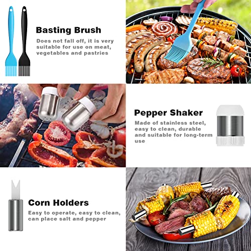 AISITIN Grill Accessories 25PCS BBQ Tools Set Stainless Steel Grilling Kit with Thermometer, Fork, Tongs and Spatula, Grill Mat - Gifts for Dad Durable, Stainless Steel Grill Tools