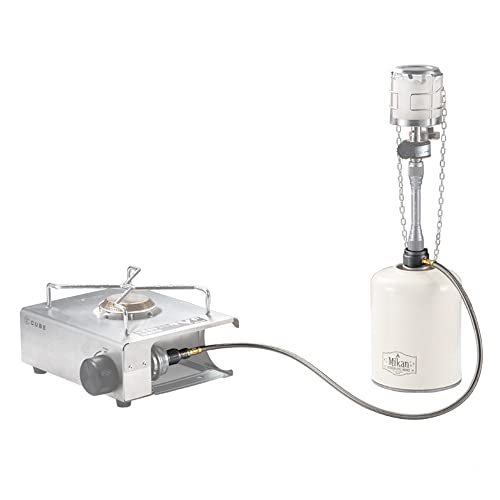 Campingmoon 13 Ft Stainless Braided Propane Adapter Hose, Input: EN417 Lindal Valve Canister, Output: Two En417 Lindal Valve (male thread), Application: EN417 Lindal Valve Canister And Device,Z28-33