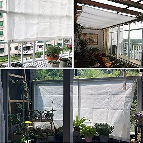 ALBN-Shading net Patio Shade Netting HDPE UV Protection with Eyelet Fits Outdoor Balcony Garden Plant Cover (Color : White, Size : 3x3m)