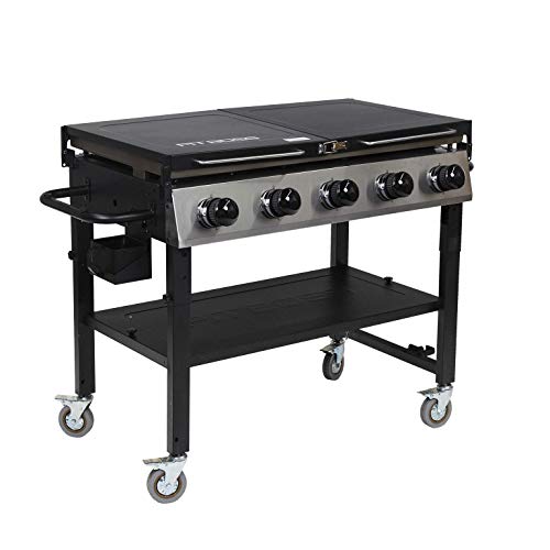 PIT BOSS 10762 5 Burner Gas Griddle, Deluxe, BLACK