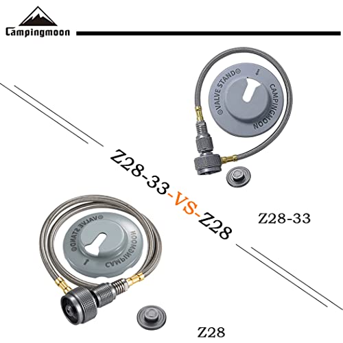 Campingmoon 13 Ft Stainless Braided Propane Adapter Hose, Input: EN417 Lindal Valve Canister, Output: Two En417 Lindal Valve (male thread), Application: EN417 Lindal Valve Canister And Device,Z28-33