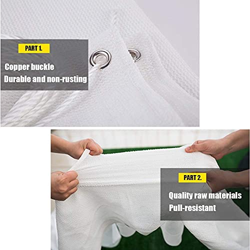 ALBN-Shading net Patio Shade Netting HDPE UV Protection with Eyelet Fits Outdoor Balcony Garden Plant Cover (Color : White, Size : 3x3m)