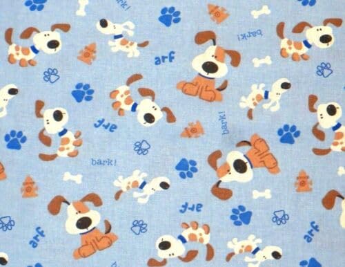 Fat Quarter Fabric Dog Dogs Puppy Paws Bones BARK ARF Novelty Cotton FQ Fabric