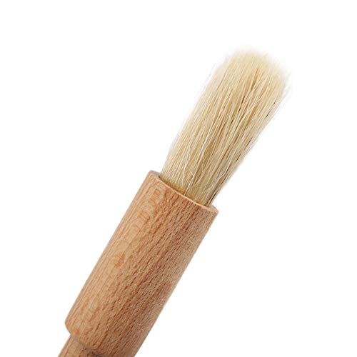 Wooden Barbecuing Brush Oil Basting Baking Brush Oil Sauce Butter Kitchen Tool(Round Handle)