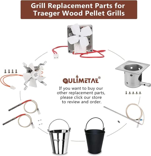 QuliMetal 2 Sets of Durable Hot Rod Ignitor and SUS304 Fire Burn Pot for Traeger Pellet Grills