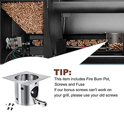 QuliMetal 2 Sets of Durable Hot Rod Ignitor and SUS304 Fire Burn Pot for Traeger Pellet Grills