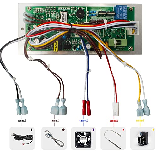 Digital Thermostat Control Board Kit for Louisiana Grills G2 Parts Number 50125 Compatible with Louisiana CS570 CS450 LG700 LG900 with Meat Probe,RTD Temperature Probe,Hot Rod Ignitor