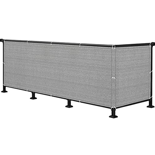 ALBN Balcony Privacy Screen Outdoor Fence Shade Net Cover Breathable 85% Blockage with Eyelet HDPE Anti-UV for Balcony Yard Wall Backyard (Color : Gray, Size : 110x450cm)