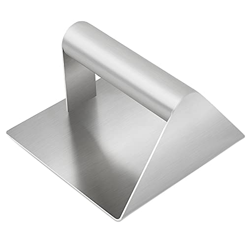 lsshao Pro Grade Burger Press Steak Weight with 304 Stainless Steel,Heavy Duty 5.5” Grill Press for Grills, Griddles and Flattops Perfect for Bacon, Paninis, Sandwiches and Vegetables,Dishwasher1