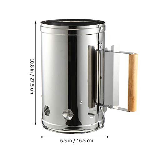 Cabilock Charcoal Grill Chimney Starter Quick Start Grill Barbecue Chimney Lighter Basket Can Canister BBQ Fire Starter Grilling Camping Accessories