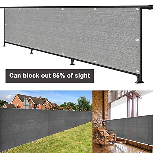 WUZMING Garden Balcony Privacy Screen Height 65/75/85/95cm Fence Wind Network for Privacy Protection HDPE UV Protection with Rope and Tie (Color : Gray, Size : 85x800cm)