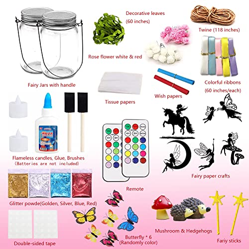 Fairy Lantern Crafts for Girls - DULLA Arts and Crafts for Kids Ages 8-12, DIY Garden Decor Fairy Mason Jar Night Light, Birthday Christmas Party Gifts for Girls Age 8 9 10 11 12