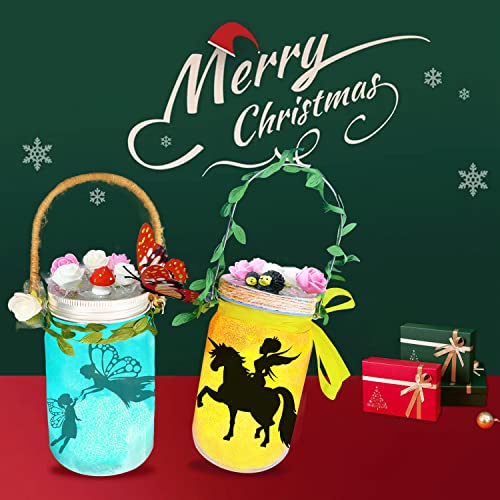 Fairy Lantern Crafts for Girls - DULLA Arts and Crafts for Kids Ages 8-12, DIY Garden Decor Fairy Mason Jar Night Light, Birthday Christmas Party Gifts for Girls Age 8 9 10 11 12