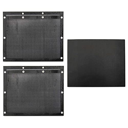 Extra Large BBQ Grill Mesh Bags pouches Set of 2 (14X11.5in) with Barbecue Grill Mat (14X11.5in) Reusable Non-Sticky Dishwasher Safe Heat-Resistant 500F for Gas Charcoal Electric Grill mess free use