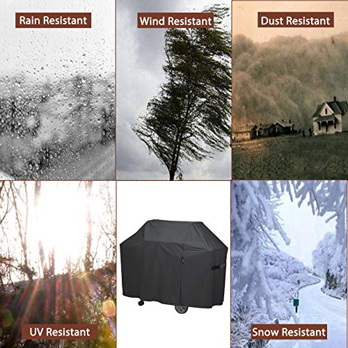 Uniflasy 7130 Grill Cover for Weber Genesis II 3 Burner Grill, Genesis 300,310, Genesis II LX 300 Series Grills, 58'' Heavy Duty Waterproof & Rip Resistant BBQ Grill Cover Replacement for Weber 7130