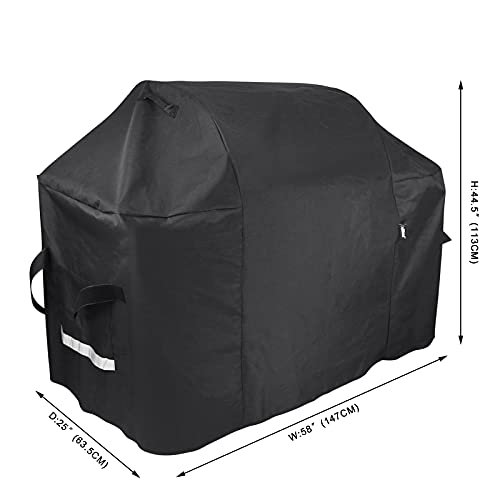 Uniflasy 7130 Grill Cover for Weber Genesis II 3 Burner Grill, Genesis 300,310, Genesis II LX 300 Series Grills, 58'' Heavy Duty Waterproof & Rip Resistant BBQ Grill Cover Replacement for Weber 7130