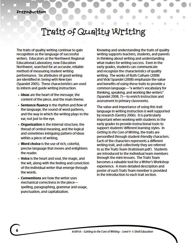 Getting to the Core of Writing: Essential Lessons for Every Fourth Grade Student
