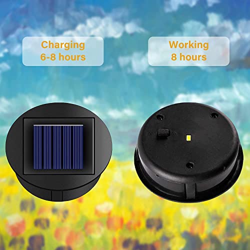Yeuago 2022 Upgraded Solar Light Replacement Tops Parts for Outdoor Hanging Waterproof Solar Lanterns (2 Pack Warm White)