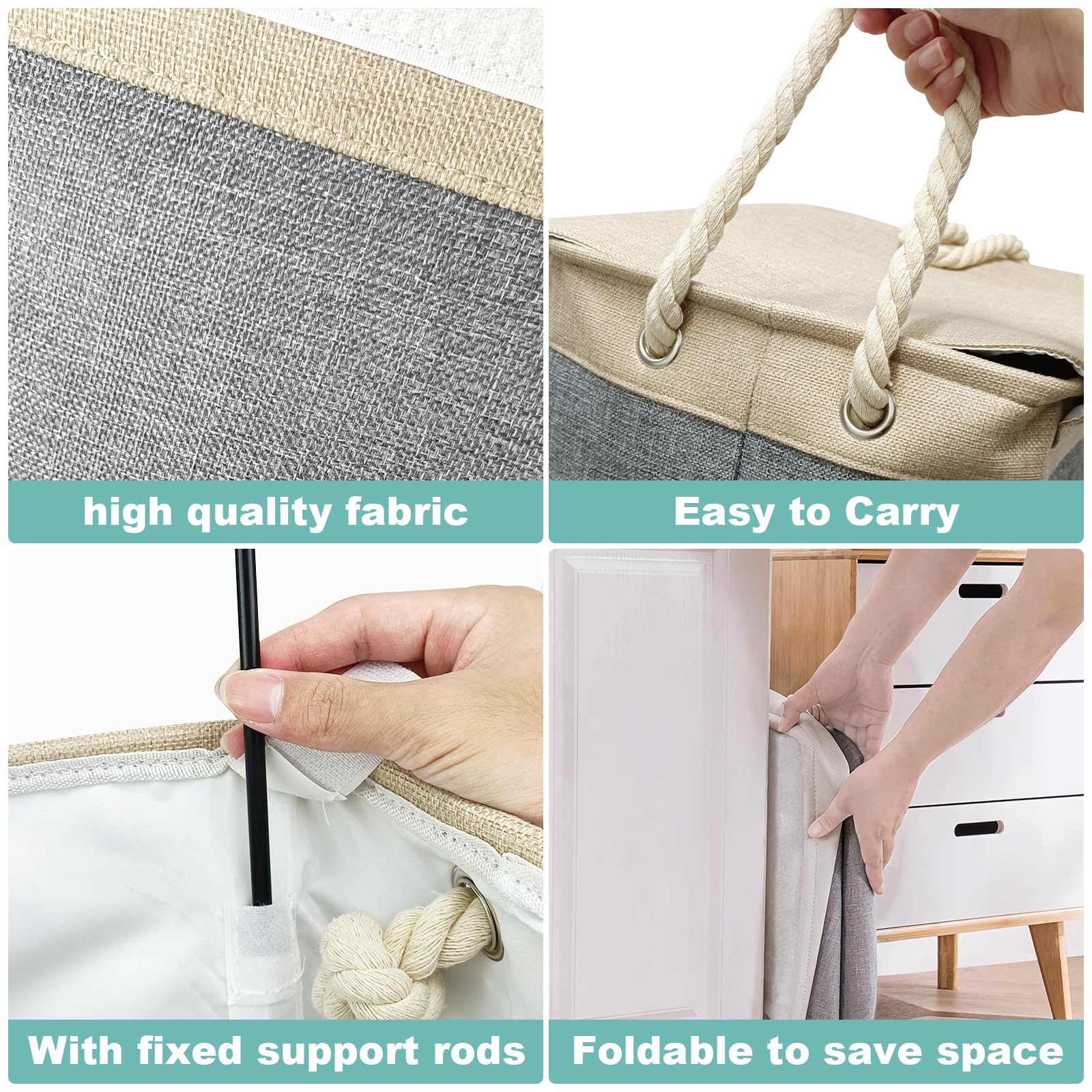 Laundry Hamper with Lid, 76L Foldable Dirty Cloth Basket Laundry Basket Cloth Storage Basket Fabric Storage Bucket Dirty Cloth Basket Storage Basket for Cloth Toy Blanket