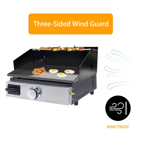 Petrirufun Universal Wind Guard and Griddle Warming Rack Set for Griddle From 16" to 28" without Hood, Wind Screen and Cooking Grid Griddle Parts for Blackstone 17β and Other Griddle With Front Grease