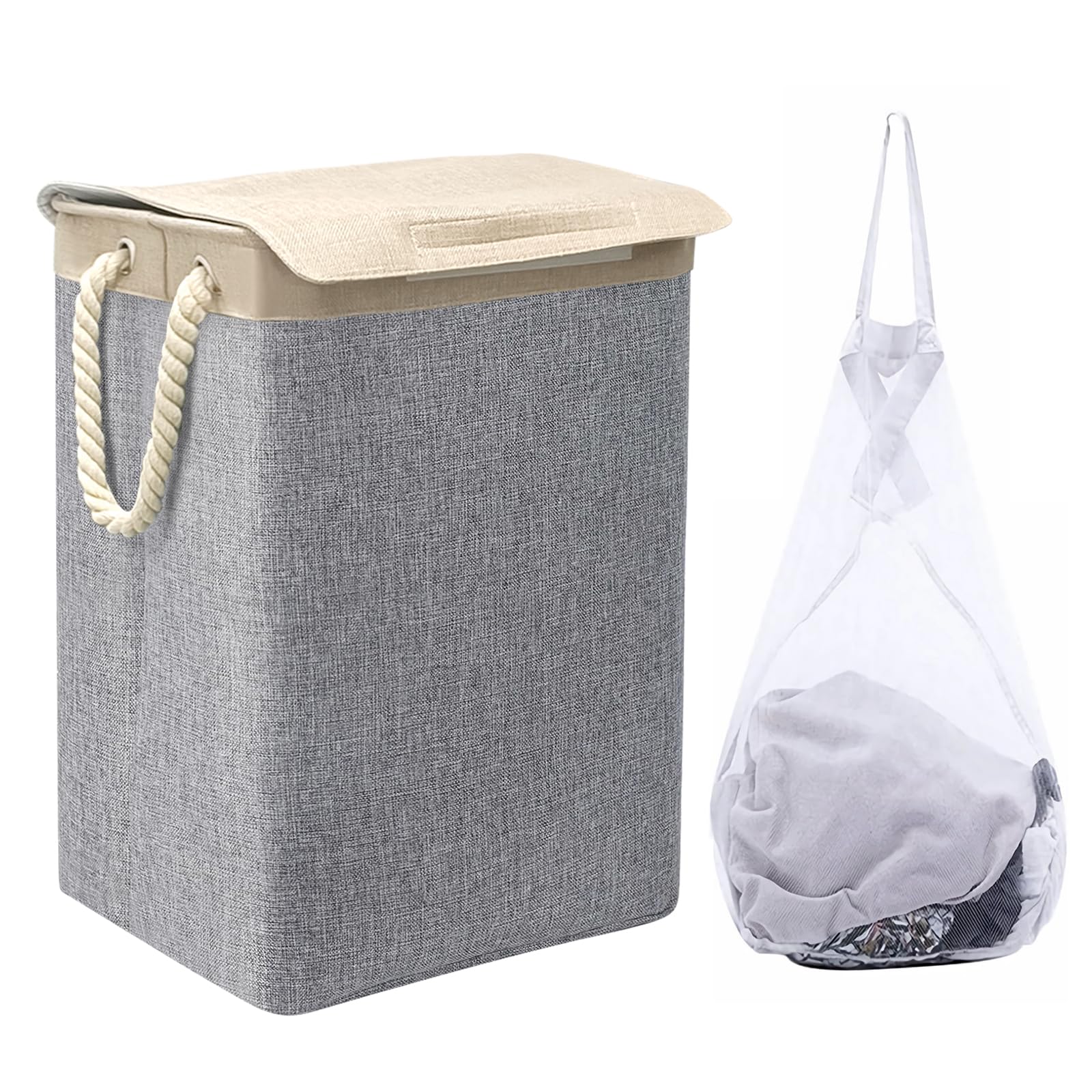 Laundry Hamper with Lid, 76L Foldable Dirty Cloth Basket Laundry Basket Cloth Storage Basket Fabric Storage Bucket Dirty Cloth Basket Storage Basket for Cloth Toy Blanket