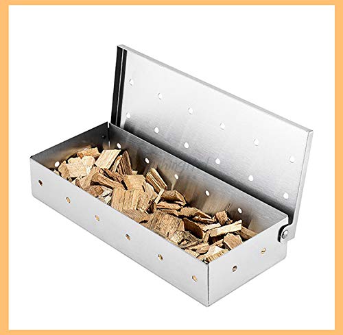 Koach Smoker Box for Wood Chips,Barbecue Accessories Smoker Box for Charcoal and Gas Barbecue,Add Color and Fragrance to Ingredients