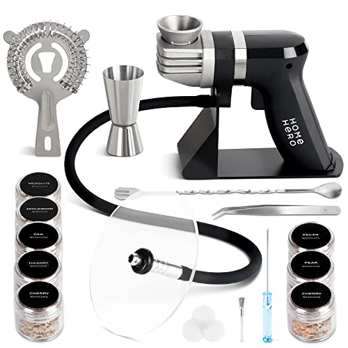 Smoking Gun, Smoke Gun for Cocktails - Cocktail Smoker Kit & 8 Wood Chip Flavors - Drink Smoker Infuser Kit - Indoor Smoker Drink Smoker - Smoking Gun Food Smoker, Old Fashioned Smoker Kit for Whiskey