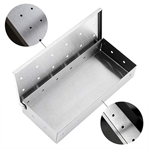 Koach Smoker Box for Wood Chips,Barbecue Accessories Smoker Box for Charcoal and Gas Barbecue,Add Color and Fragrance to Ingredients