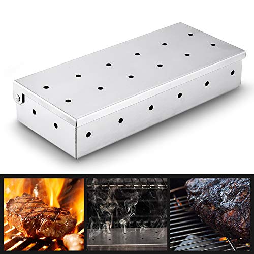 Koach Smoker Box for Wood Chips,Barbecue Accessories Smoker Box for Charcoal and Gas Barbecue,Add Color and Fragrance to Ingredients