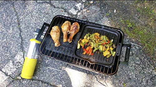 Duke Grills Omaha Go Anywhere Portable Gas Grill - Mini BBQ Propane Grill for Camping, RV, Tailgate - Cooks 8 hamburgers at once - Long Life Steel - Foldable Legs