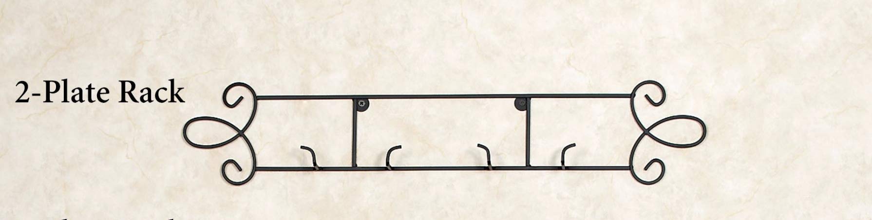Tripar Augusta 2 Place Horizontal Black 27" w Wall Rack