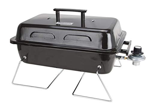 Duke Grills Omaha Go Anywhere Portable Gas Grill - Mini BBQ Propane Grill for Camping, RV, Tailgate - Cooks 8 hamburgers at once - Long Life Steel - Foldable Legs
