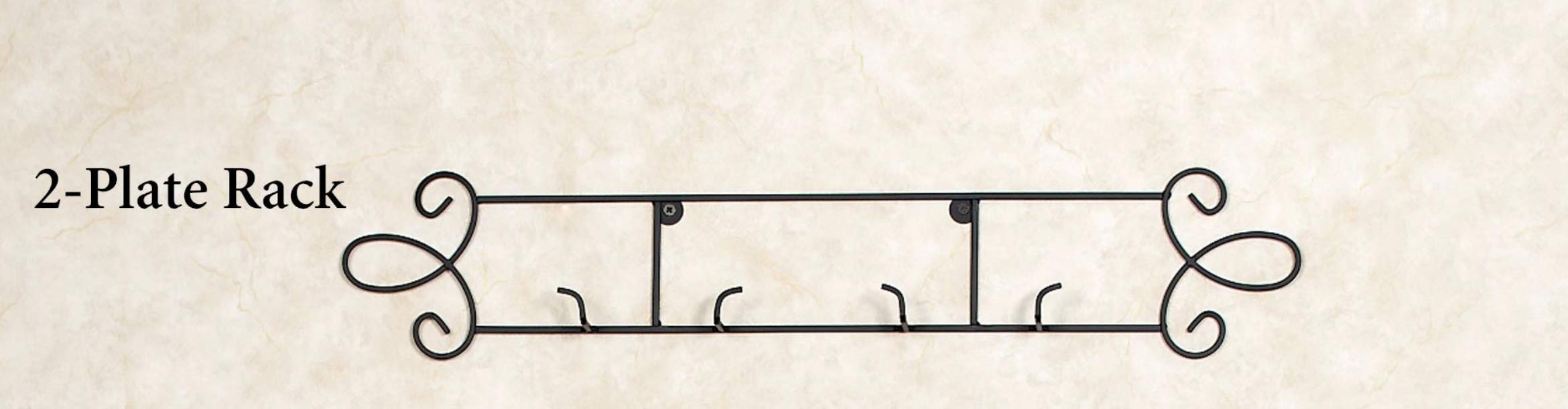 Tripar Augusta 2 Place Horizontal Black 27" w Wall Rack