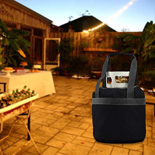 Mr.You Tank Cover,Propane Tank Cover with Handle for Easy Carrying Propane Can Protection Covers(Black,15" Dia xH16.5)