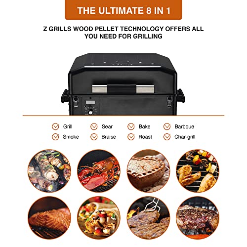 Z GRILLS ZPG-200A Portable Wood Pellet Grill & Electric Smoker β Camping BBQ Combo with Auto Temperature Control